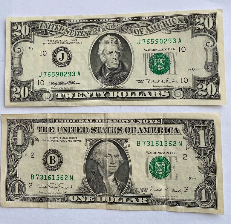 21 USA Dollar Banknote (Gebraucht) in Schlieren für CHF 24 – mit Lieferung auf Ricardo kaufen