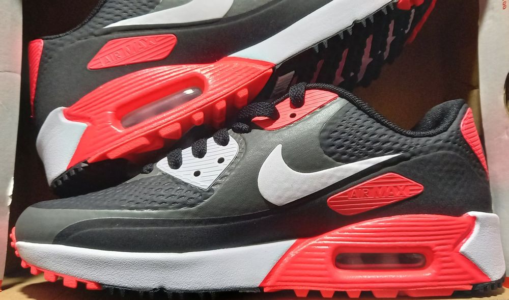 Nike Golf, Golfschuhe Air Max 90 G, weiß/schwarz/rot (Neu und originalverpackt) in Koppigen für ...