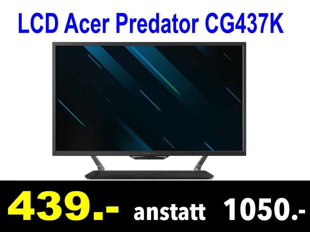🔴 Gamingmonitor ACER PREDATOR LCD CG437K /873A (Neu und ...