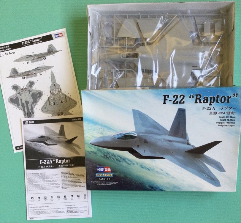 Bausatz F—22 Raptor ab 14 Jahren 1: 72 neu und OVP japanisch (Neu und originalverpackt) in Basel ...