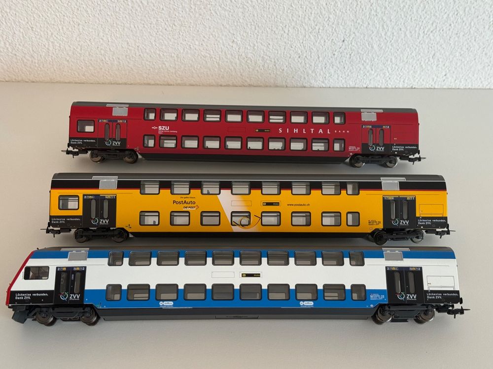 SBB TILLIG HO 3 teiliges Doppelstockwagen Set S Bahn Zürich (Neu (gemäss Beschreibung)) in ...