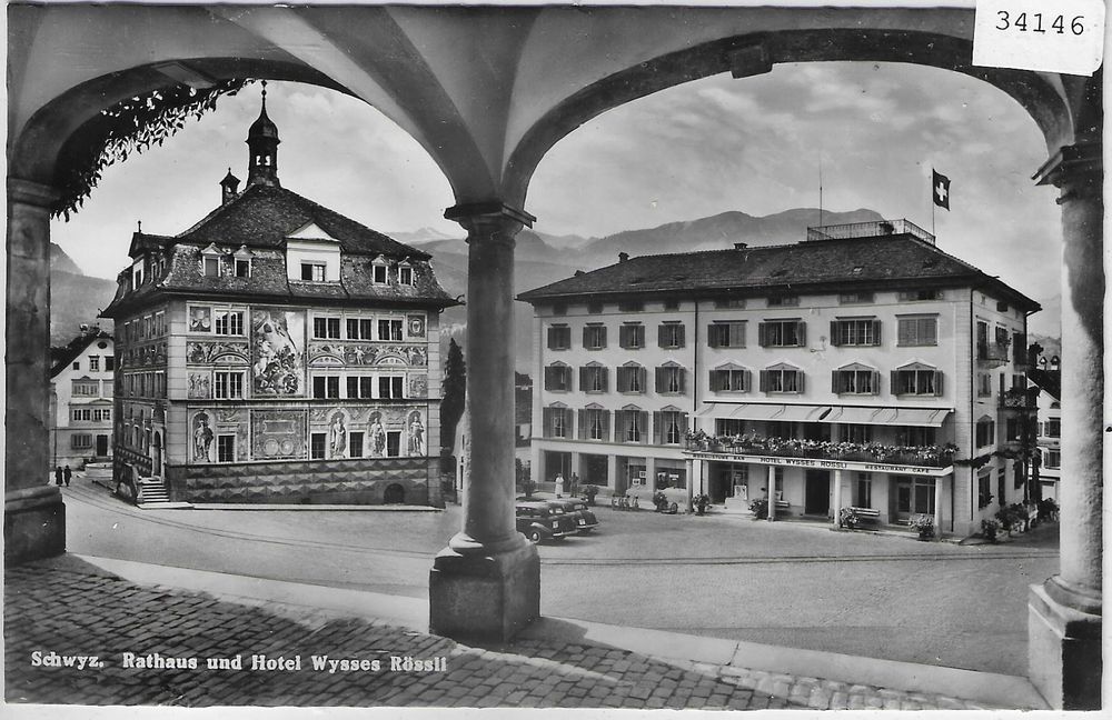 Schwyz Rathaus Und Hotel Wysses Rössli Kaufen Auf Ricardo