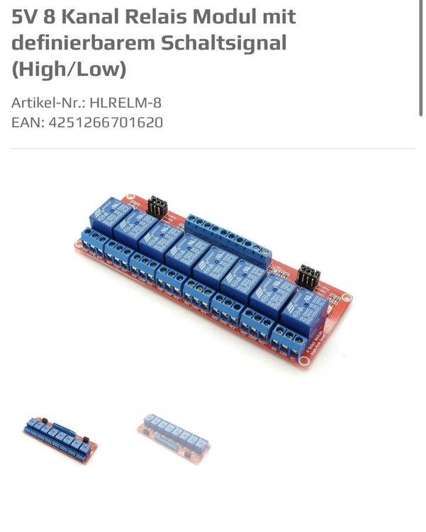 Arduino 5V 8 Kanal Relais Modul (Neu und originalverpackt) in Berg am ...