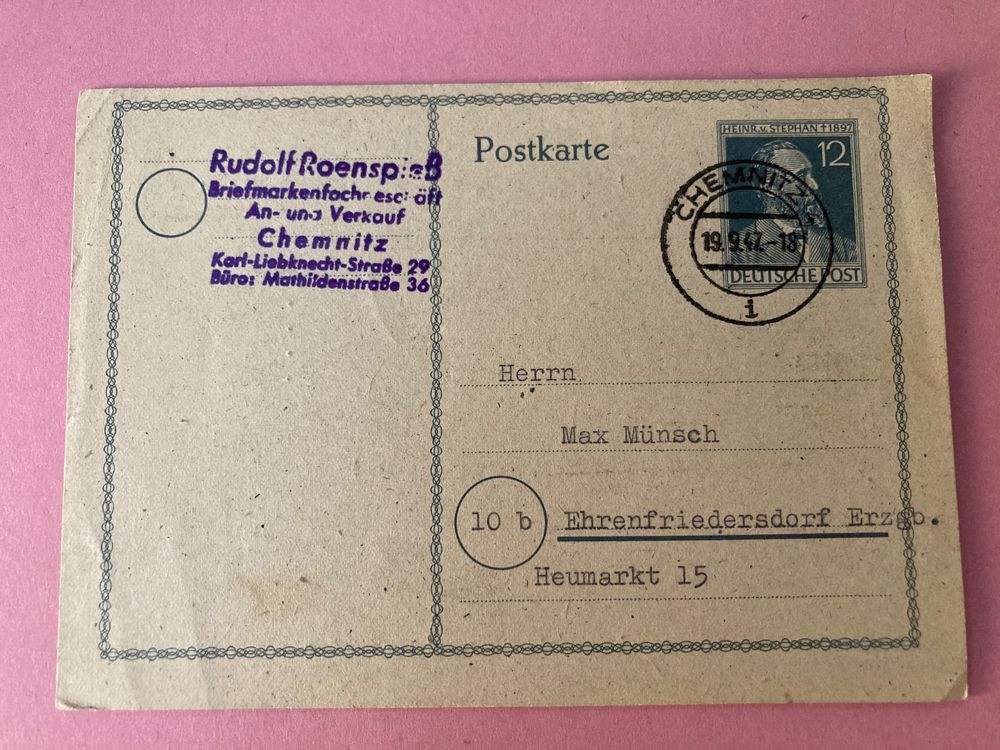 Postkarte Deutsche Post - Heinrich v. Stephan 1947 gelaufen (Gebraucht ...