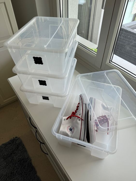 4 Boxen mit Deckel, transparent (Samla, Ikea) 39x28x14 cm | Kaufen auf Ricardo