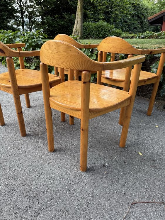 Suite de 4 fauteuils Rainer Daumiller pin massif Design 1980 (Gebraucht ...