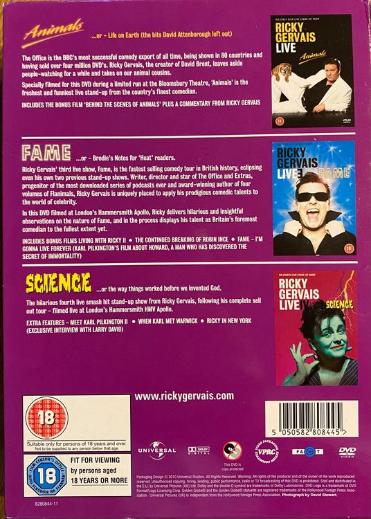 Ricky Gervais DVDs (Gebraucht) in für CHF 1 – mit Lieferung auf Ricardo ...