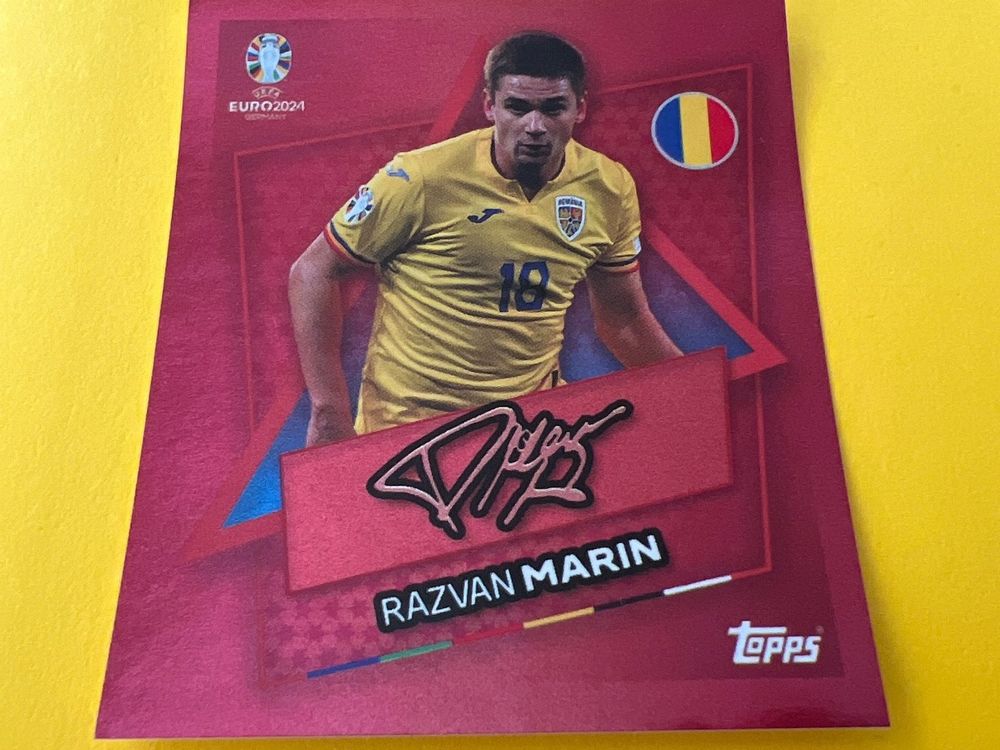 Topps UEFA Euros 2024 Sticker ROM SP RAZVAN MARIN Signiert | Kaufen auf ...