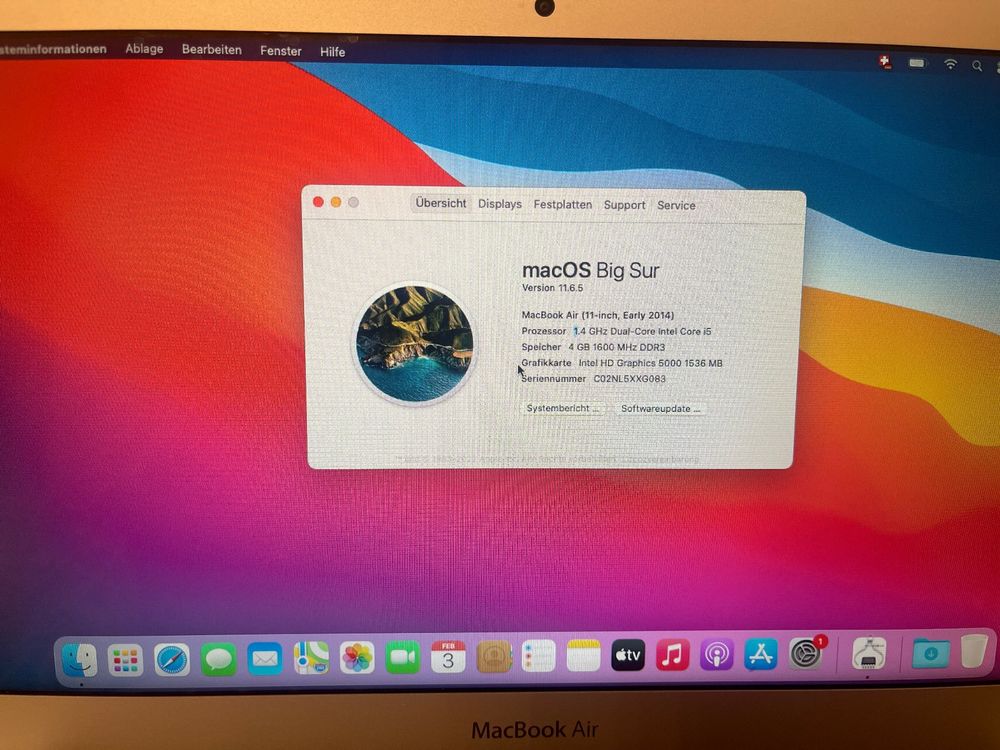 Apple MacBook Air - Early 2014 mit Mac OS Big Sur ab 1.- CHF | Kaufen auf Ricardo