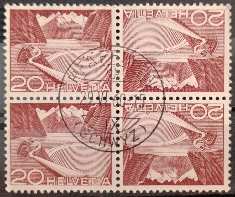 1949 Grimselstausee Kehrdruck Viererblock (Gebraucht) in Dübendorf für CHF 1.5 – mit Lieferung ...