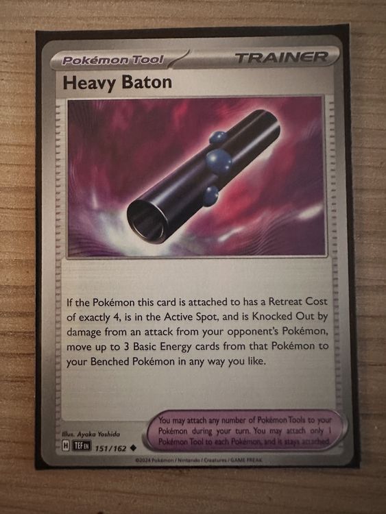 Pokémon Heavy Baton 151/162 Trainer Karte (Neu (gemäss Beschreibung ...