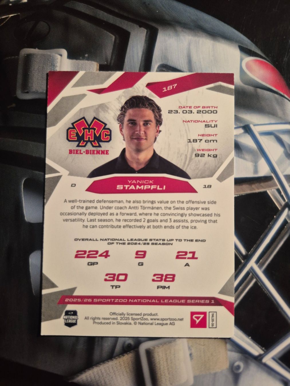 Yanick Stampfli EHC Biel 2025/26 Sportzoo Pink (Gebraucht) in Treiten ...