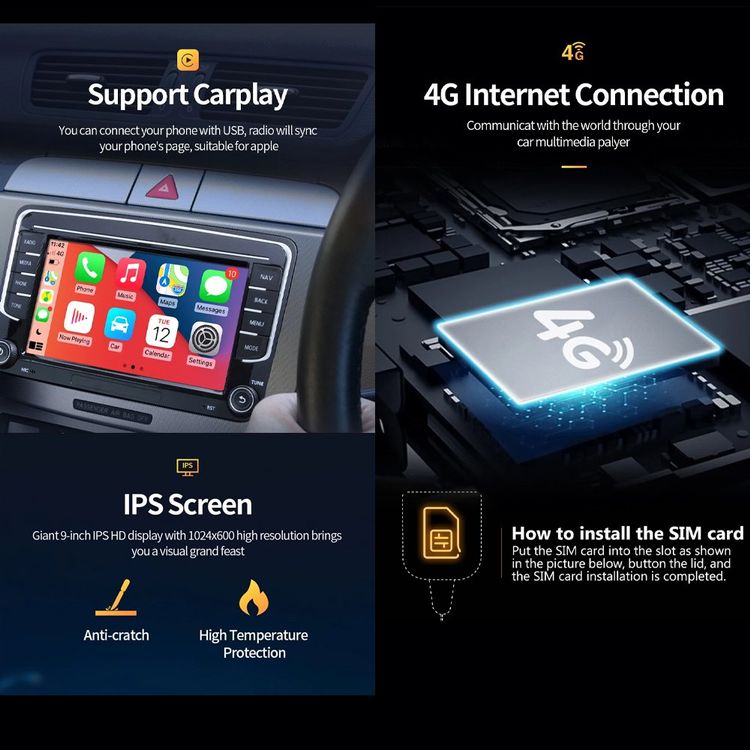 Autoradio Vw DAB+ 4G Polo Golf Passat Tiguan Touran T6 64/4G (Neu und originalverpackt) in ...