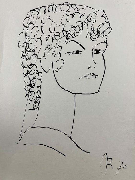 Tuschezeichnung Porträt Frau Signiert R. 70er Jahre (Gebraucht) in Neuhausen am Rheinfall für ...