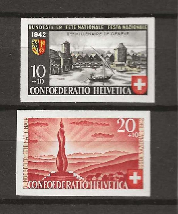 PP142 - Détachés bloc Pro Patria 1942 ** | Kaufen auf Ricardo
