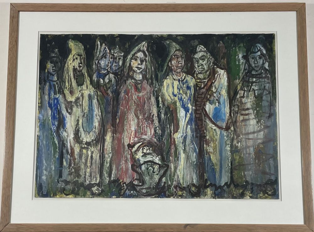 Interessante grosse Mischtechnik mit Personen (Gebraucht) in Root für CHF 5 – mit Lieferung auf ...