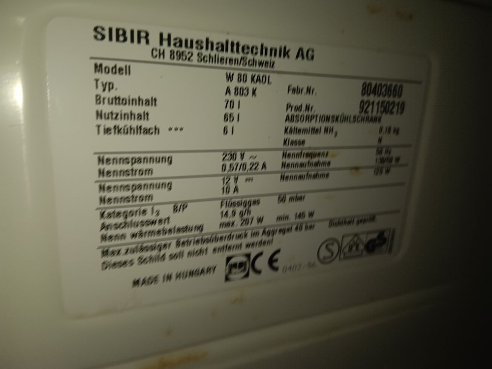 Sibir Kühlschrank 12 Volt (Gebraucht) in RUEUN für CHF 35 – nur Abholung auf Ricardo kaufen