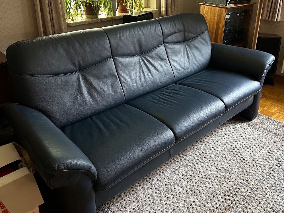 Leder Sofa & 2er Sofa Dunkelblau Top Zustand (Gebraucht) in Turgi für CHF 89 – nur Abholung auf ...