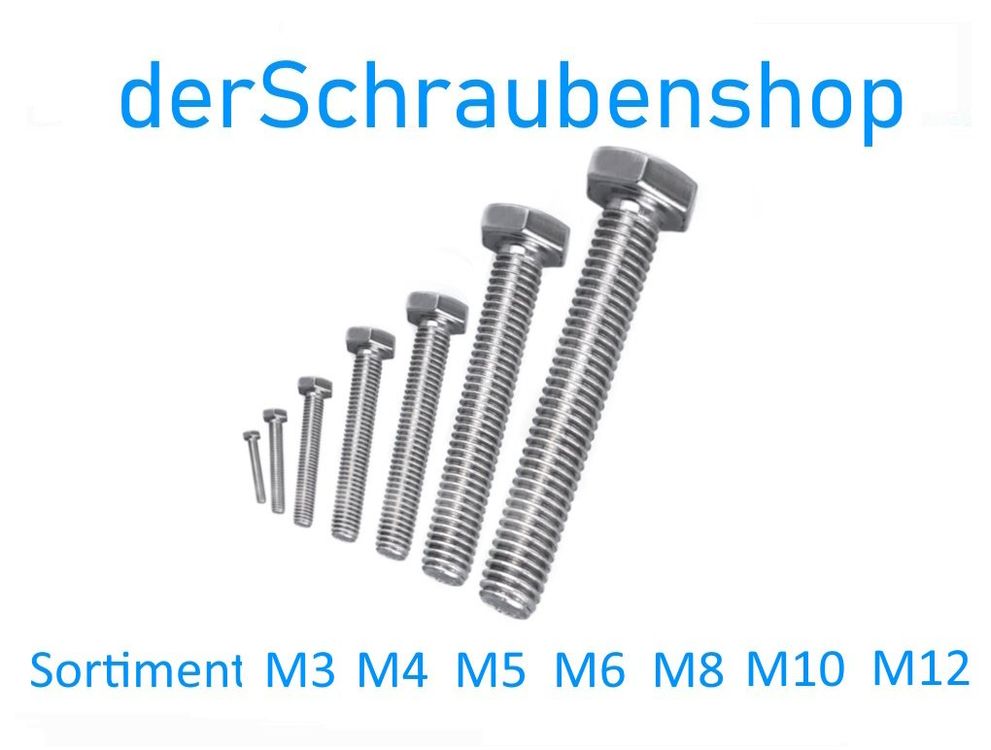 Sechskantschrauben M3 M4 M5 M6 M8 M10 M12 Schrauben 2000 St. (Neu und originalverpackt) in ...