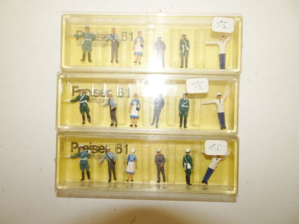 3 Preiser Figuren Personen Set Verkehr HO 61 (Neu (gemäss Beschreibung ...