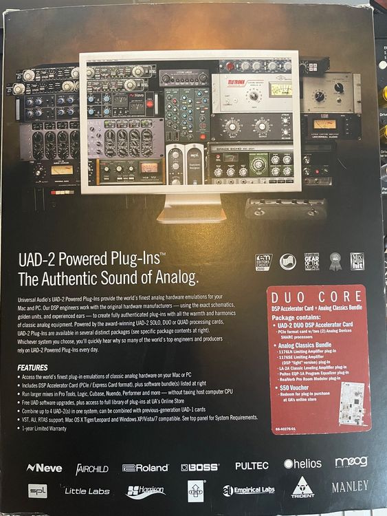 Universal Audio Duo PCI Card, inkl. Analog Classic PlugIns (Gebraucht ...