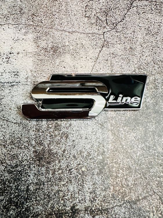 Audi S Line Emblem Schriftzug Logo NEU in Chrom/Schwarz (Neu und ...