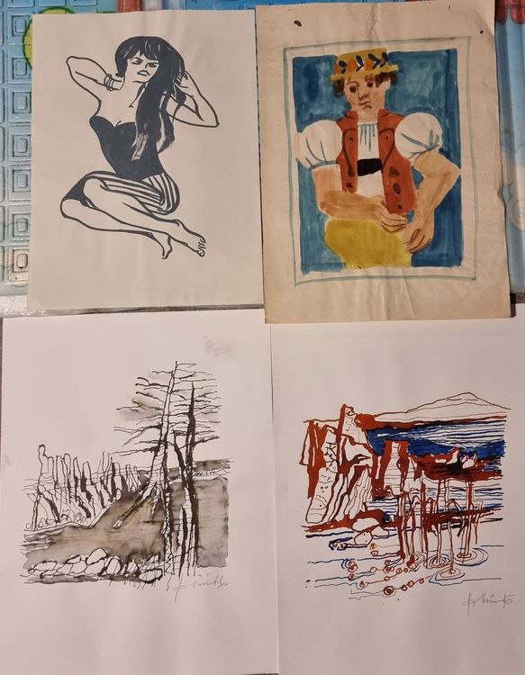 4x Aquarell Appenzeller Unl.Sig (Gebraucht) in Root für CHF 20 – mit Lieferung auf Ricardo kaufen