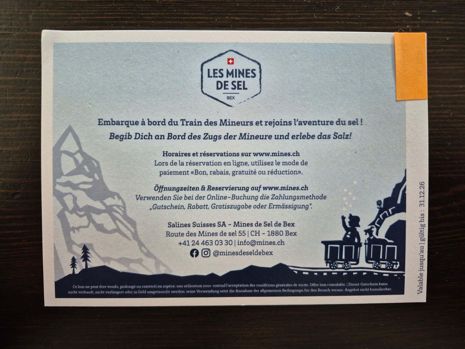 Invitation - Les Mines de Sel - Bex (Neuf avec emballage d'origine) à ...