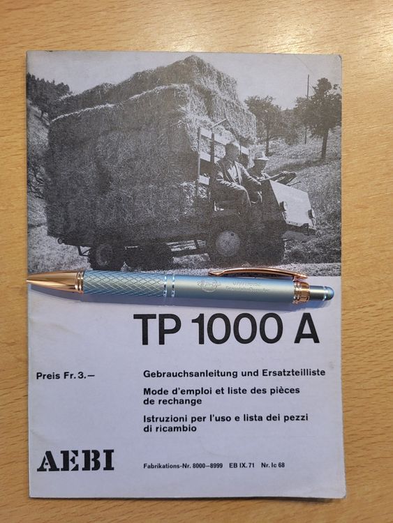 Aebi Transporter TP 1000 Ersatzteil und Bedienungsanleitung (Gebraucht) in Egg SZ für CHF 8 ...