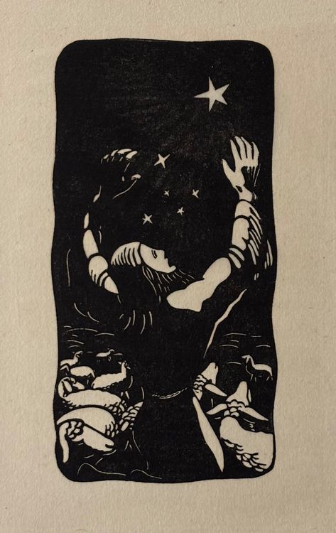 Lill TSCHUDI (1911-2004) Linolschnitt, Weihnachten Botschaft (Gebraucht ...