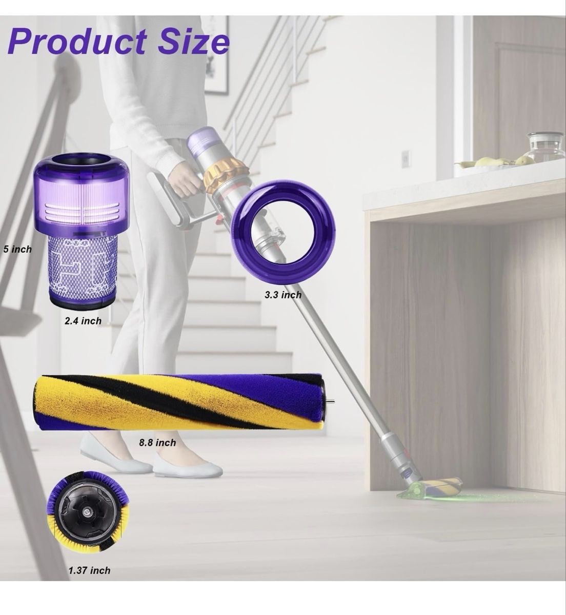 V12 Zubehör Set für Dyson V12 Detect Slim Absolute Filter HE (Neu und ...