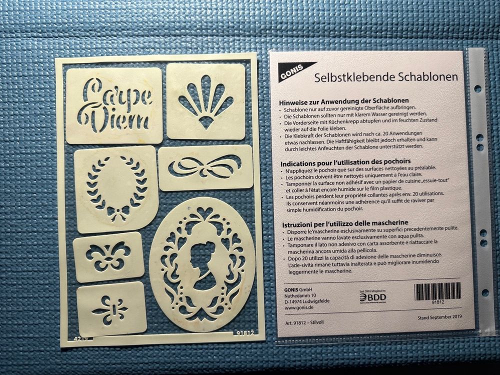 Gonis selbstklebende Schablone Stilvoll (Gebraucht) in Neuenegg für CHF ...