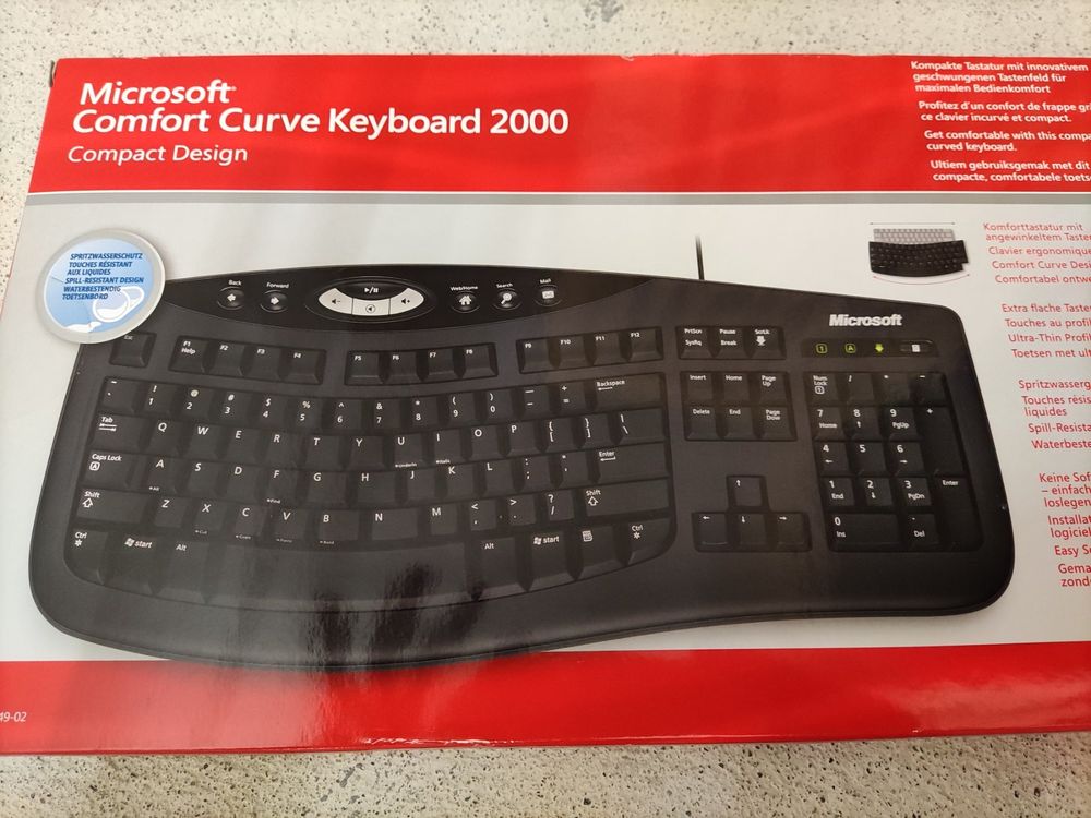 Tastatur Microsoft 2000 Curved (USB) für Windwos und Mac (Neu (gemäss ...