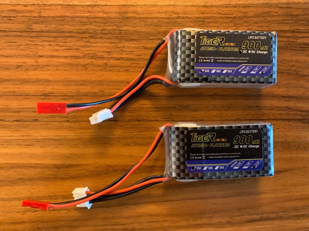 2 Stück LiPo Akku 3s1P 900mAh, 11.1V, 25C, Tiger Power, JR (Gebraucht ...