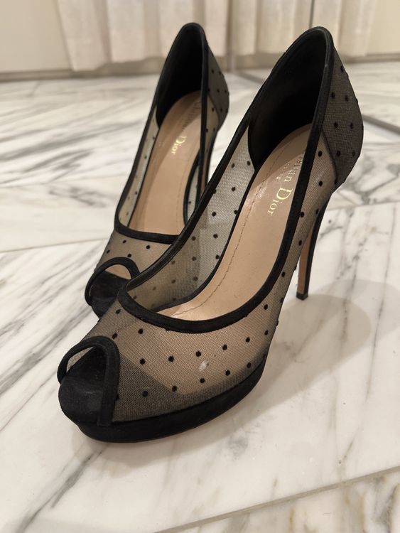 Dior High Heels Gr. 40, Wildleder & Tüll schwarz (Gebraucht) in ...