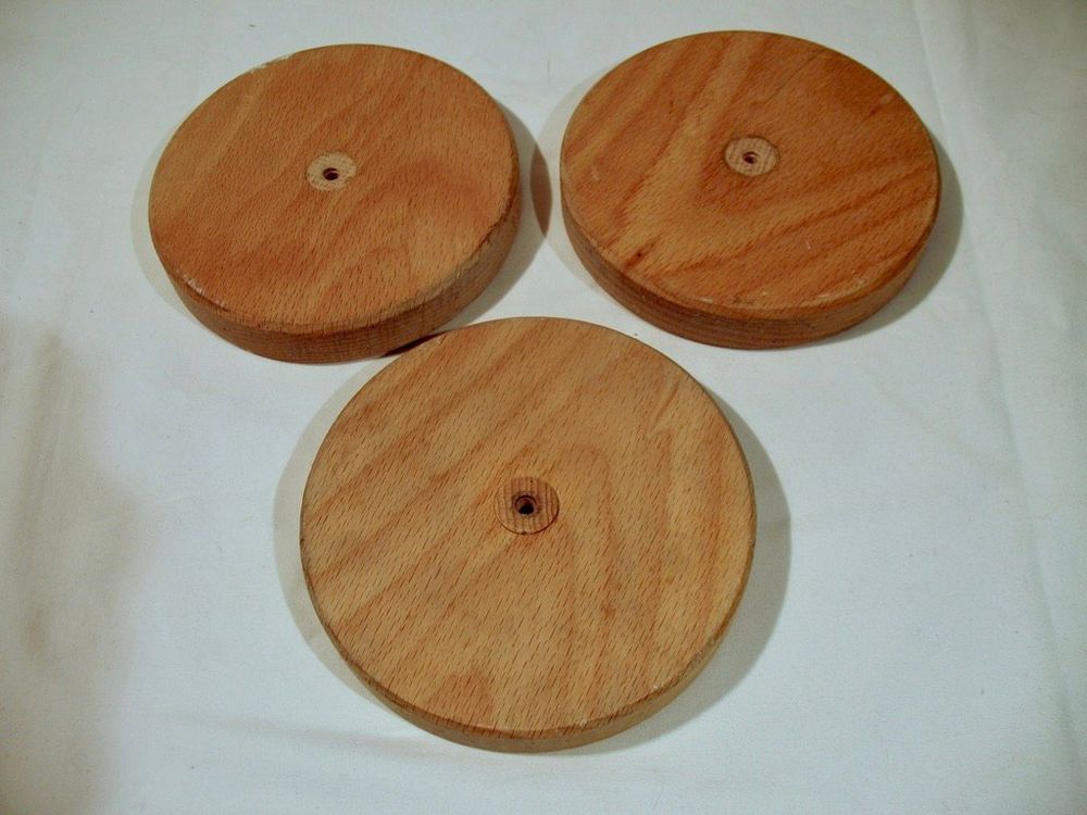 3 Holz Räder Massiv Buche für Fahrzeuge Wagen Basteln (Gebraucht) in ...