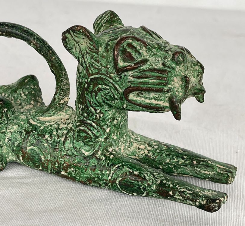 sehr feiner alter Leopard Bronze Benin Länge 13 Höhe 6,5 cm | Kaufen auf Ricardo