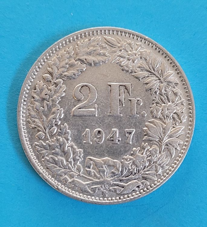 2 Franken 1947 Silber TopErhaltung nur 0.500 Mio Auflage (Gebraucht) in Oberriet SG für CHF 7 ...