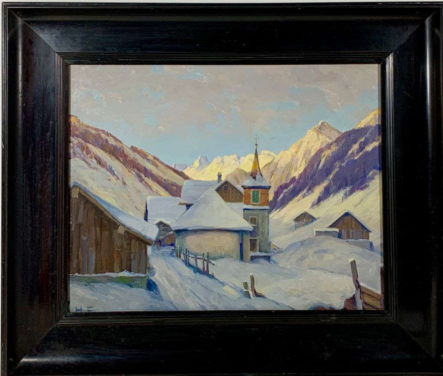 Hugo Frey (1878-1939) Winterlandschaft Gemälde | Kaufen auf Ricardo