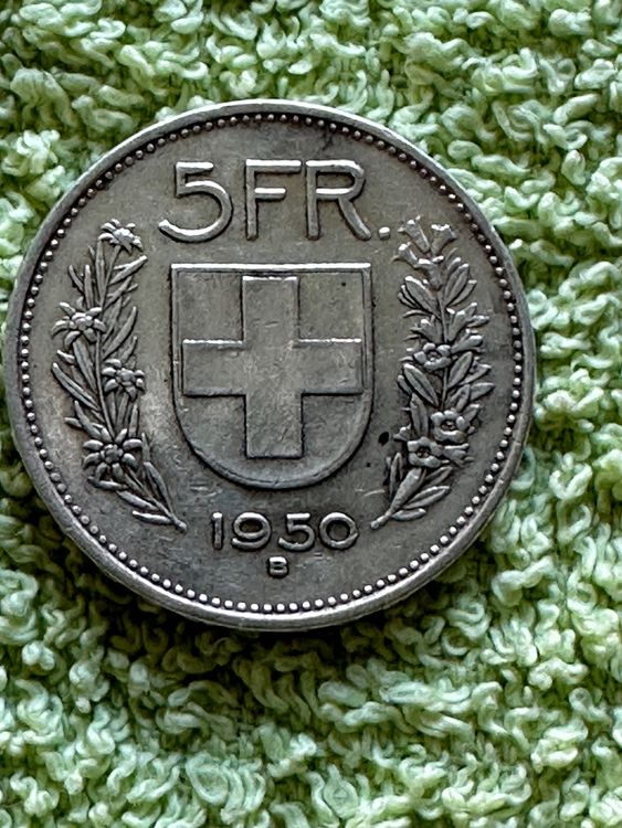 5.- Fr. Schweizer Münze 1950 (Gebraucht) in Obergerlafingen für CHF 10 – mit Lieferung auf ...