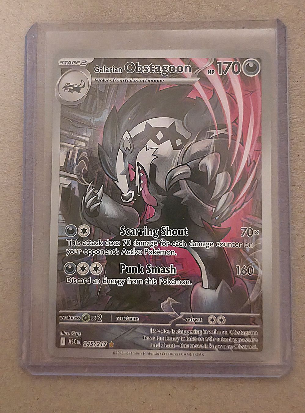 Pokemon Ascended Heroes - "Galarian Obstagoon" ASC 245/217 (Neu (gemäss ...
