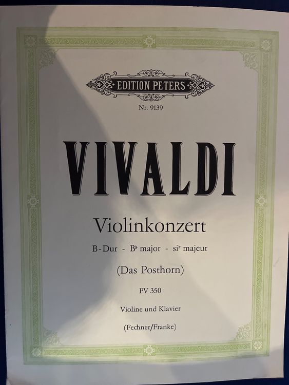 Noten - Vivaldi -Violinkonzert (Das Posthorn) Geige, Klavier | Kaufen auf Ricardo