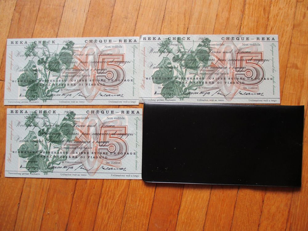 3 anciens chèques Reka september 1966 serie B avec fourre | Kaufen auf ...
