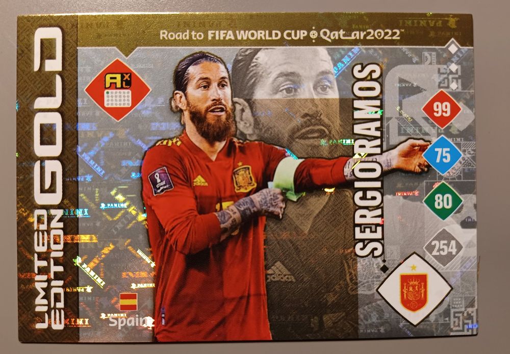 Panini WM 2022 GOLD SERGIO RAMOS Limited Edition Card (Neuf (Voir ...