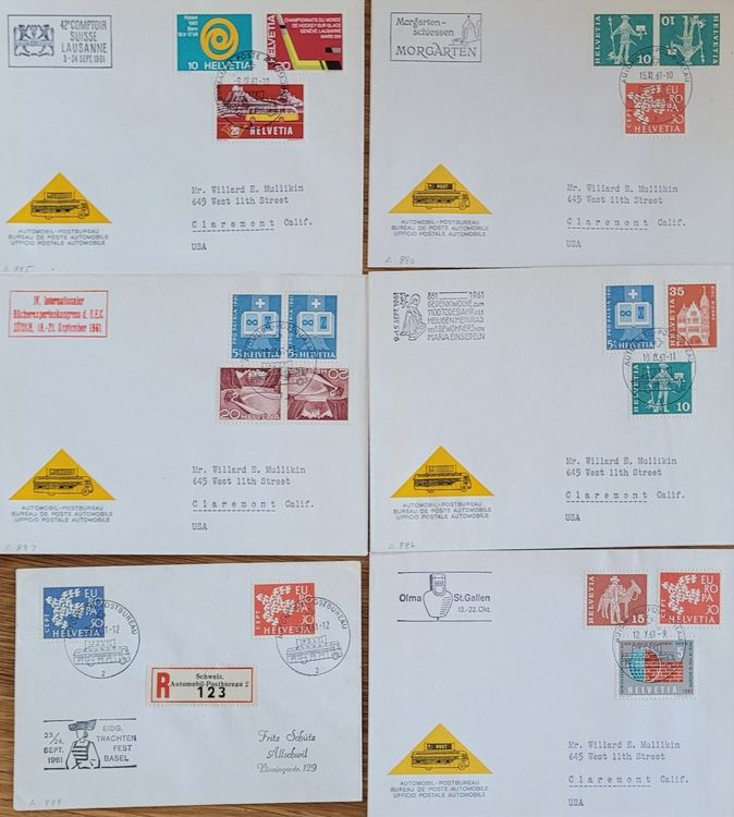 Los mit Briefe, Dokumente, Basel 1961 Claremont USA (Gebraucht) in Biel/Bienne für CHF 2 – mit ...