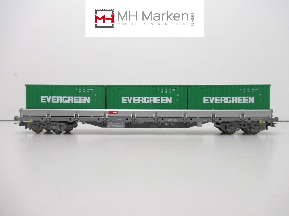 Roco 67582 Flachwagen der SBB CFF FFS mit Containern Schweiz (Gebraucht ...