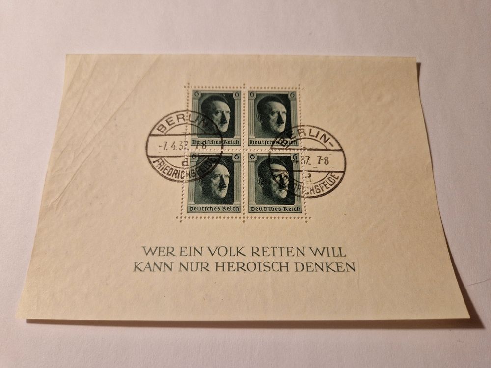 Historische Propagandakarte mit Hitler-Briefmarken, 1937 | Kaufen auf ...