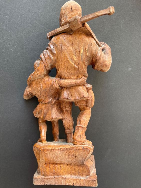 Antik: In Holz geschnitzter Wilhelm Tell mit Walter signiert (Gebraucht ...