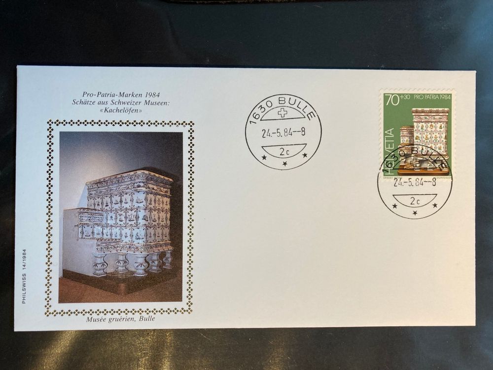 CH 1984 FDC PP 70Rp Kachelofen Mu.gruérian Ortsstempel Bulle | Kaufen auf Ricardo
