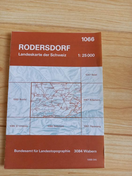Landeskarte: Rodersdorf - Nr. 1066 / Jahrgang 1988 (94) (Gebraucht) in ...